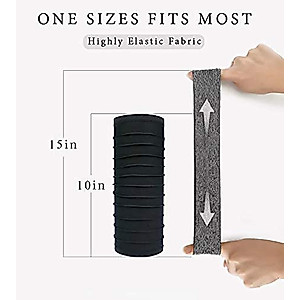 Megac Cooling Neck Gaiter Ear Loops - 2 Pack Dust UV Protection,Summer Cycling Fishing Face Mask (Light Blue&Black)