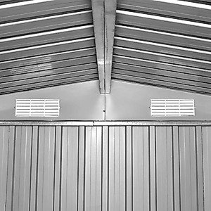 FAMIROSA Garden Storage Shed Double Sliding Doors Outdoor Tood Shed Patio Lawn Care Equipment Pool Supplies Organizer Storage Cabinet Backyard Garden Shed Tool Sheds Gray 101.2 x 80.7 x 70.1 inch