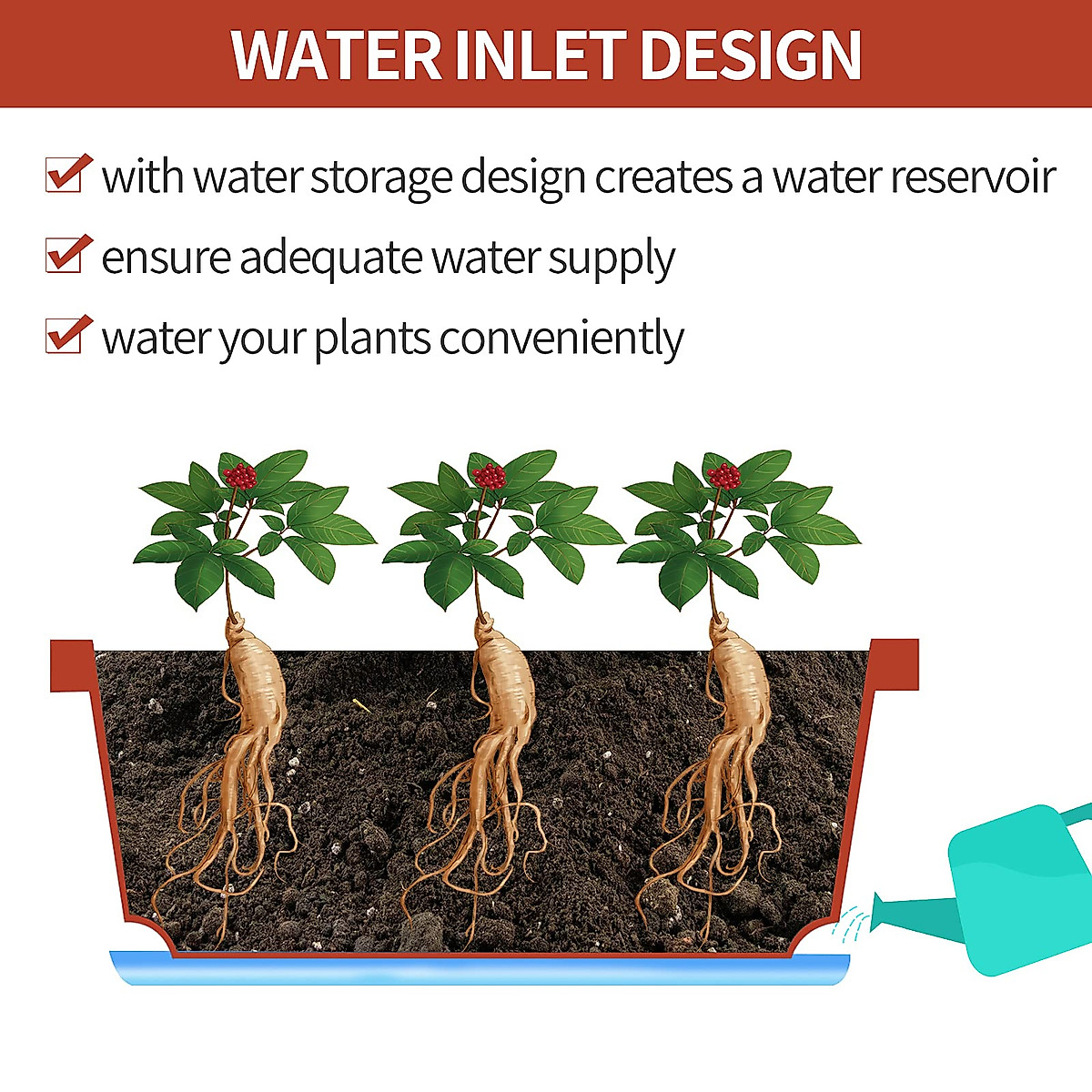 CHUKEMAOYI Window Box Planter, 12 Pack Plastic Vegetable Flower Planters Boxes 17 Inches Rectangular Flower Pots with Saucers for Indoor Outdoor Garden, Patio, Home Decor (Brick red)