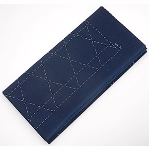 Yokota Daruma Sashiko Cloth Sashiko Fabric - Pre-Printed Sashiko Sampler - White with English Instruction Inside (Navy MANEKINEKO)