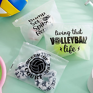 Saintrygo 54 Pieces Volleyball Pouch EVA Matte Small Makeup Bag with Words Volleyball Gifts Volleyball Party Bags Sport Waterproof Cosmetic Bags Portable Volleyball Pencil Case with Zipper for Women