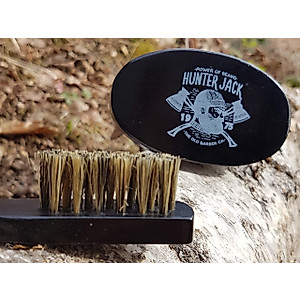 Beard Brush for Men - Natural Boar Bristle Beard Brush - Men's Beard Brush Kit - Small Soft Mustache Brush - Grooming Beard Kit for Men - Premium Mens Brush Set by Hunter Jack, 2pcs