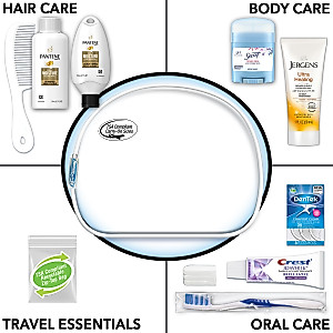 Convenience Kits International Women's Deluxe 10 Piece Kit with Travel Size TSA Compliant Essentials Featuring: Pantene Hair Products in Reusable Toiletry Zippered Bag