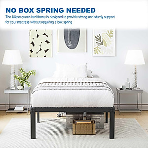 Uliesc Twin Size Bed Frame, 14 Inch High Sleek and Durable Metal Bed Frame, No Box Spring Needed Platform, Heavy Duty Steel Slats with 2000 lbs Support, Easy Assembly, Noise-Free—Matte Black