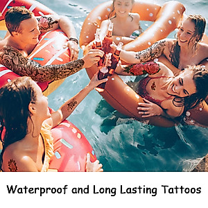 46 Sheet Full Arm Temporary Tattoo for Women with Peony Bird Daisy Rose Half Arm Flower Chrysanthemum Temporary Tattoos for Girls Boys Long Lasting Butterfly Fake Tattoo for Youngs