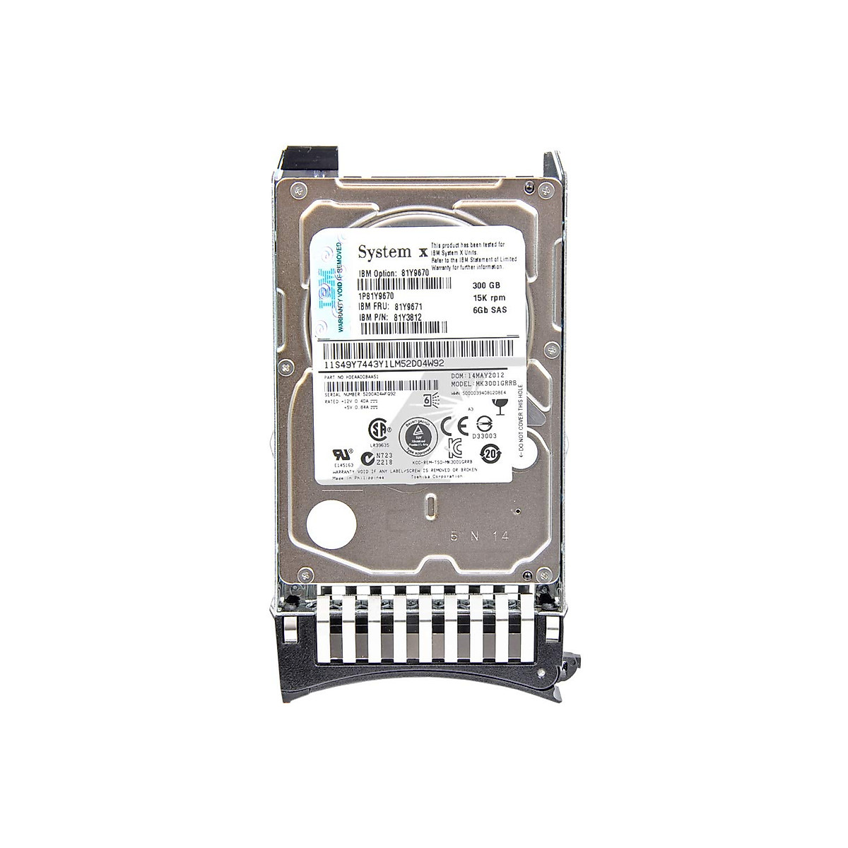IBM 81Y9670 300GB 15K 6GBPS SAS 2.5" HS HDD 81Y9671
