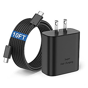 S23 S22 S24 Samsung 45W Super Fast Charger Type C, Long 10FT C Charger Cable Fast Charging with 45W USB-C Android Phone Charger Block for Samsung Galaxy S24 Ultra/S24/S24+/S23/S23 Ultra/S23+/S22 Ultra