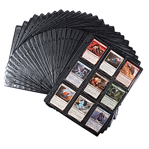 Monster 9 Pocket Trading Card Album Pages(25 Pk)- Strong Pocket for Standard 3-Ring Binder, Anti-Theft & Anti-Drop TCG Side-Loading Protector, Holds 450 Cards, Compatible w Major Brand, Christmas Gift