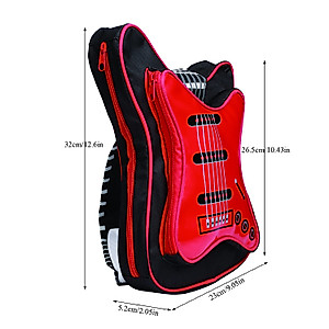 Electric Guitar Shaped Music Bag Oxford Cloth Shoulder Tote Bag Purse Crossbody Handbag for Women(Black)