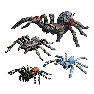 Warmtree Simulated Spider Model Realistic Spider Figurines Plastic Spider Action Figure, Set of 4