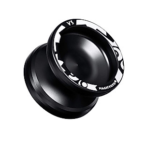 Pro Yoyo V3 - Aluminum Yoyo, Responsive & Unresponsive, Ideal for Kids + Strings + Bag + Bearing + Tool (Black)