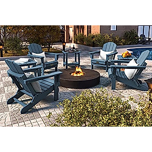 SERWALL Folding Adirondack Chairs Weather Resistant for Outdoor, Patio, Lawn, Garden, Backyard Deck, Fire Pit - Blue