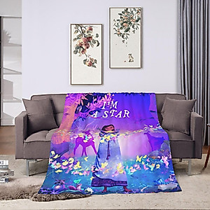 Cute Wish Asha Blankets for Girls Boys Ultra-Soft Lightweight Cozy Plush Flannel Throw Blanket for Couch Sofa Bed Living Room 50"X40"