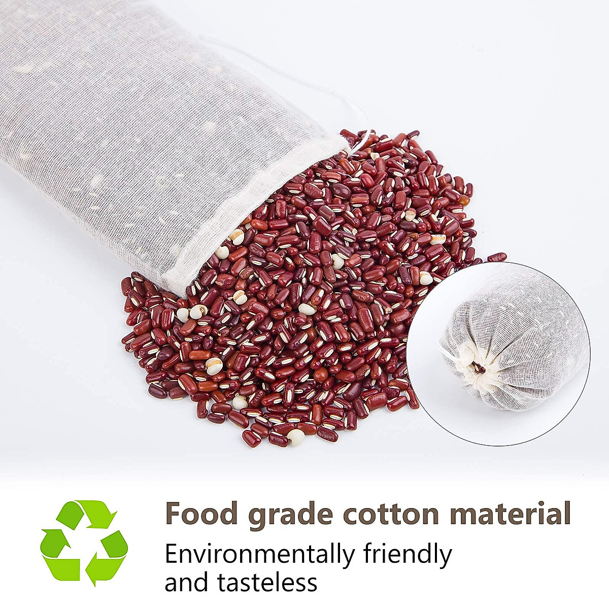 Chielor 50Pcs Cotton Muslin Bags-3.94 x 3.15 Inches Eco-friendly Drawstring Bags for Reusable Sachet, Crafts, Teas, Spices, Soaps, Jewellery, Crafts, Parties, Decor & Favour Gifts for Home Supplies