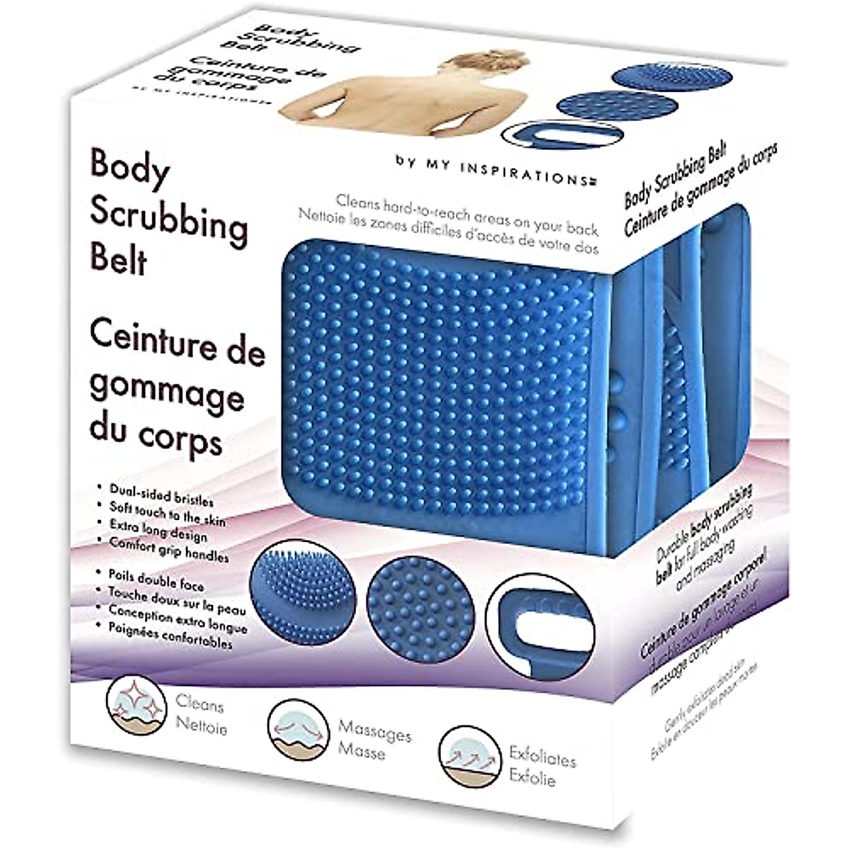 Body Scrubber for Shower with Dual-Sided Silicone Back Washer, Durable Cleaning Tools Strap Exfoliating Shower Bath Belt, 80cm Body Scrub for Full Body Washing & Massage 100% Back Cleaning Coverage