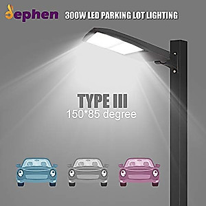 300W LED Parking Lot Light - 42000Lm Led Shoebox Pole Lights 5700K - Replaces 1000W Metal Halide - LED Street Light for Outdoor Area Lighting - Arm Mount - 100-277Vac(UL-Listed)