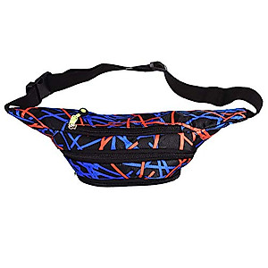 Fanny Pack Fashion Waist Chest Bag Adjustable Belt Chest Shoulder Pack Casual Bag Bum Bags Hip Pouch for Women Men Running Hiking Fitness Cycling Beach Travel Concert Festival (Black)