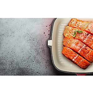 Eternal Living Enameled Cast Iron Skillet Fry Pan 9.5", Red