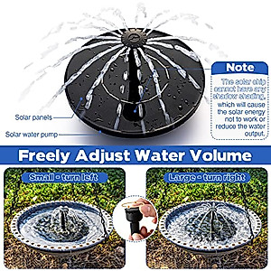 Solar Bird Bath Fountains, Bowl with Fountain Pump, Powered Water Combo Set 4 Spray Types for Outdoor Garden Yard Patio Lawn (Freestanding Style)