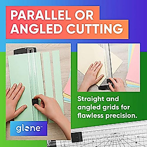 Glone 12 inch Paper Trimmer, A4 Size Paper Cutter with Automatic Security Safeguard for Coupon, Craft Paper and Photos (Black-Silver)