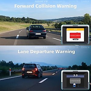MINIEYE AI Collision Avoidance Device - 1944P Smart Dash Cam with ADAS, 140° Wide Angle Front Dash Camera with Sony Starvis Sensor, Collision, Lane Departure Warning, Night Vision, APP OTA Update
