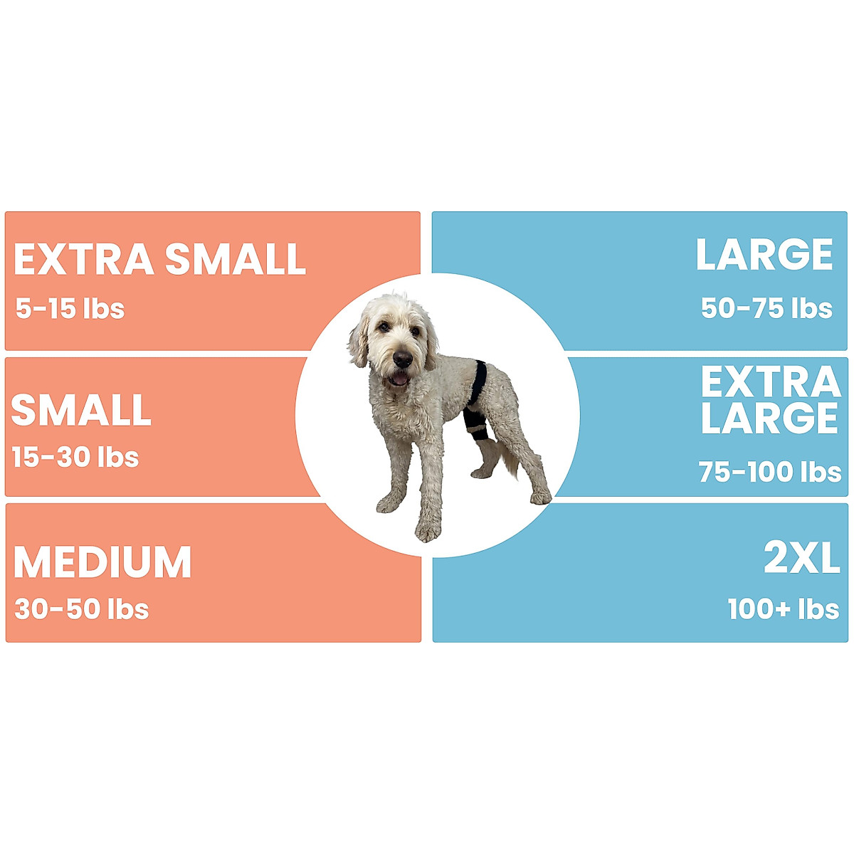 Labra Dog Canine Knee Stifle Brace Wrap, Metal Splint Hinged Flexible Support Brace for K9 ACL, CCL, Luxating Patella, Cruciate Ligament Sprains in Back, Rear, Hind Leg (Extra Large - 75-100lbs)