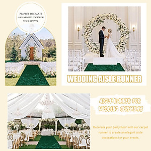 Aisle Runners for Weddings Emerald Green Wedding Aisle Runner 2FTx15FT Luxury Velvet Fabric Carpet Runway Green Aisle Runner for Party Bridal Runner Rug for Ceremony Birthday Event Wedding Decorations
