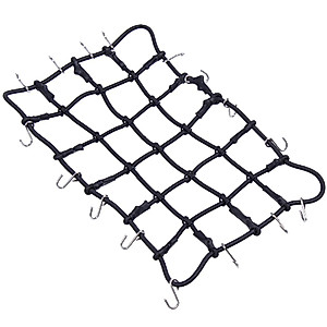 HobbyPark 1/10 RC Rock Crawler Elastic Luggage Net for Traxxas TRX-4 Trx4 Axial SCX10 90046 Tamiya CC01 RC4WD D90 D110 Scale Car Accessories (Black)