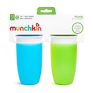 Munchkin® Miracle® 360 Toddler Sippy Cup, Green/Blue, 10 Oz, 2 Count