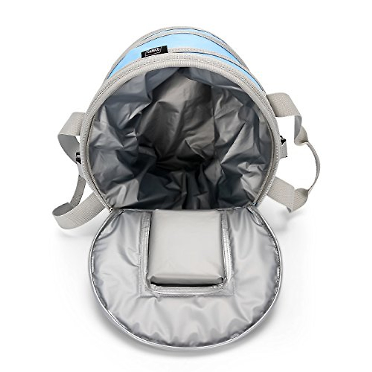 Camco Pop-Up Cooler | Lightweight, Waterproof and Insulated Pops Open for Use and Collapses Flat for Storage | Ideal for the Beach, Pool, Camping, Tailgating and Travel | Blue (51995)