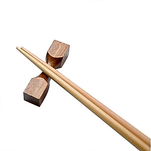 Luxshiny Dumbbell Chopstick Rest 5Pcs Wooden Chopsticks Rest Japanese Style Chopstick Rest Tableware Rest Stand Dinner Spoon Fork Knife Holder for Restaurant Home Japanese Chopstick Rest