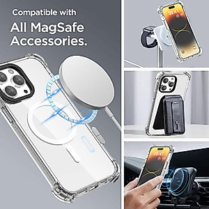 AICase Bounce Case Compatible with iPhone 14 Pro Max Clear Compatible with MagSafe, Impact Shockproof [Non-Yellowing] [21.3 FT Military Drop Protection] Magnetic Mag Safe Phone Cover