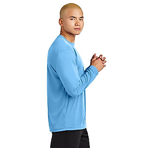 Clothe Co. Long Sleeve Workout Shirts for Men, Dry Fit Shirts for Men, Long Sleeve Gym Shirts Men (Available in Big & Tall), M, Carolina Blue