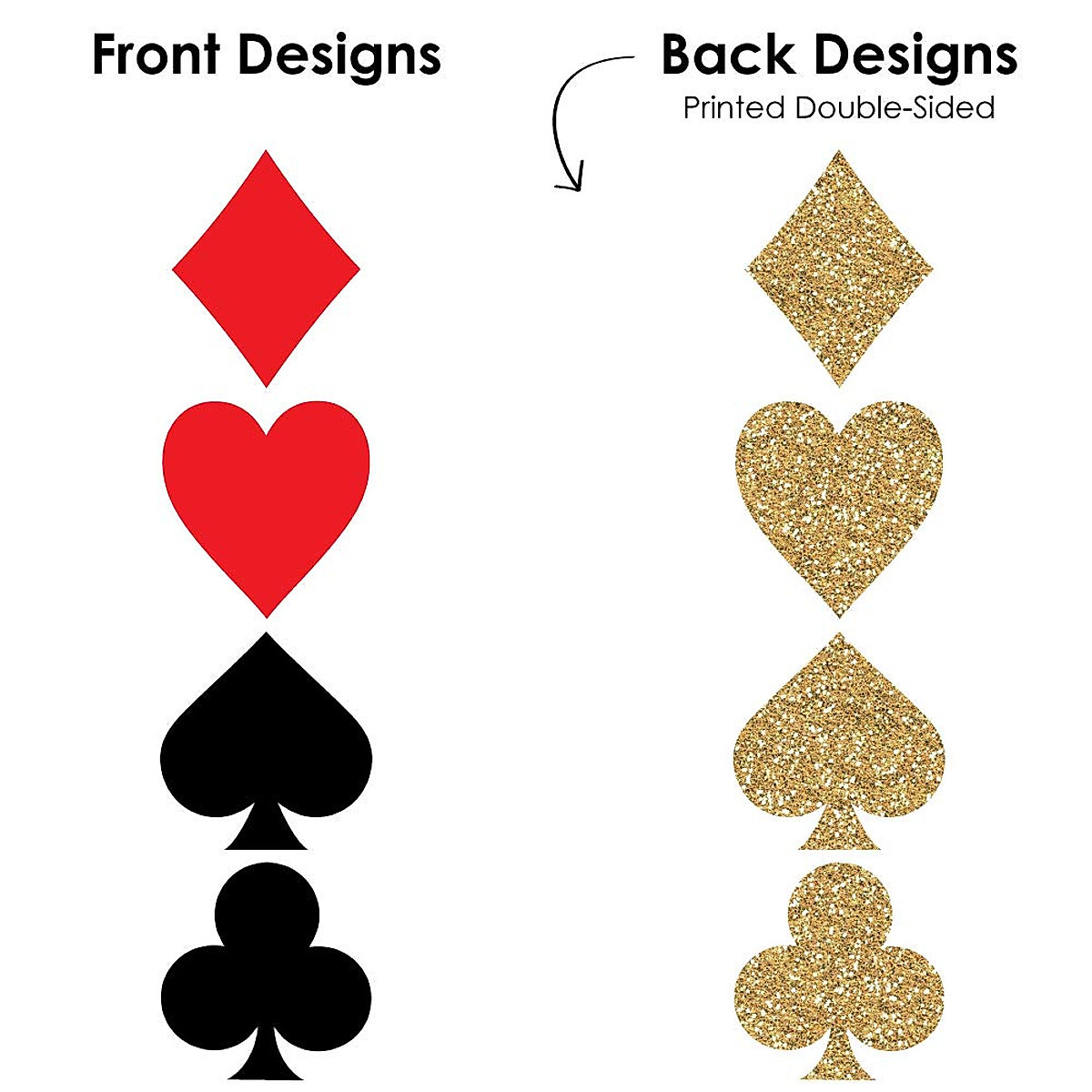 Las Vegas - Paper Straw Decor - Casino Party Striped Decorative Straws - Set of 24