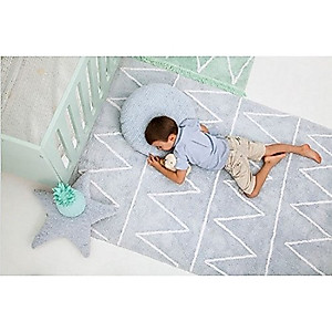 Lorena Canals USA Washable Rug Hippy Soft Blue, 4' x 5' 3"