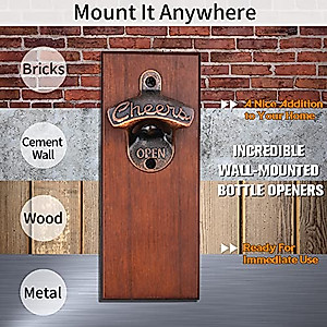 Gifts for Men Dad, Wall Mounted Magnetic Beer Bottle Opener, Valentines Day Anniversary Birthday Gift for Him Husband Grandpa, Cool Stuff Gadgets Housewarming Wedding Presents
