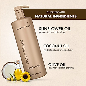 MOEHAIR Protein Infused Hair Conditioner (32 Fl oz) For Chemically Treated, Damaged Dry Hair With Proteins | Smoothens Split Ends | Adds Shine and Luster | Protein Conditioner