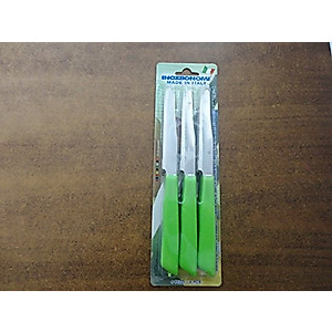 6 kitchen Knifes (Knives) - Italian Stainless Steel Vegetable/Steak/Table Knife Cutlery (Green)