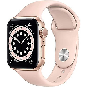 Apple Watch Series 6 (GPS + Cellular, 44mm) - Gold Aluminum Case with Pink Sport Band (Renewed)