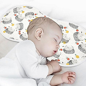 vvfelixl Baby Burp Cloths Hedgehog Apple Baby Newborn Cotton Burping Cloths Set Baby Washcloths 4 Pack