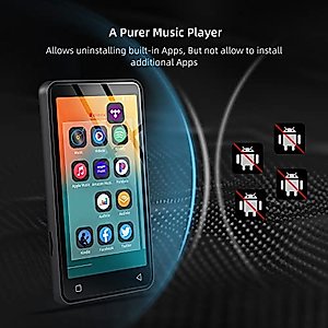 MP3 Player with Bluetooth and WiFi, 4" Full Touch Screen MP4 MP3 Player with Spotify, Android Streaming Music Player with Pandora, Portable HiFi Sound Walkman Digital Audio Player with Speaker (Grey)