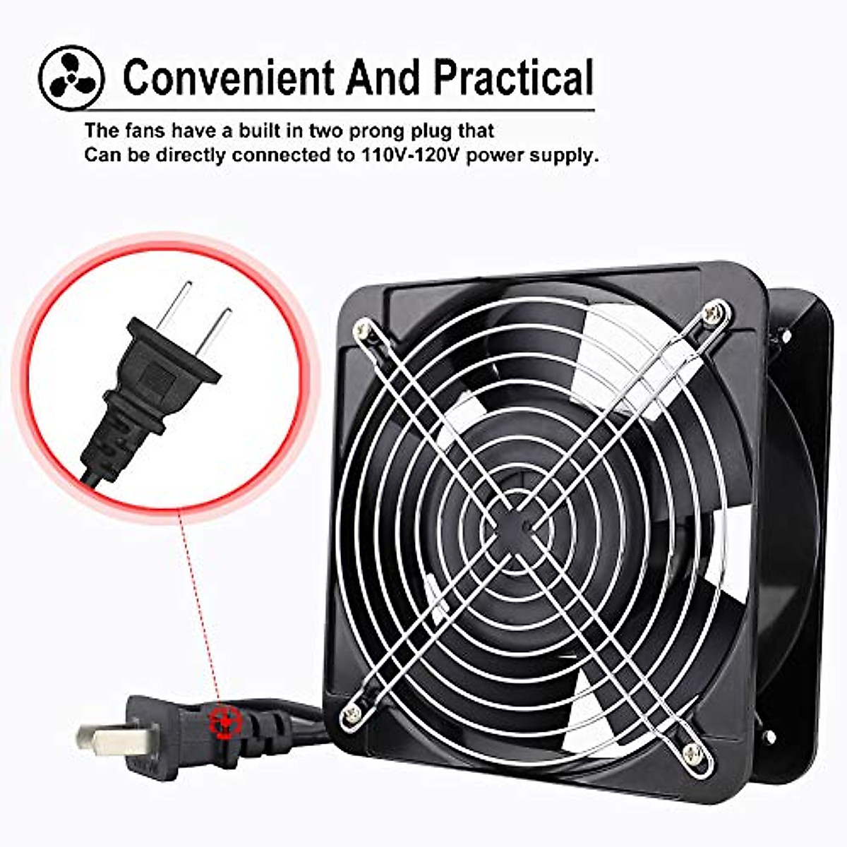 Wathai AC High Airflow Fan 15050 150mm x 50mm 6 inch 110V 120V Cooling Ventilation Exhaust Cooling Fan