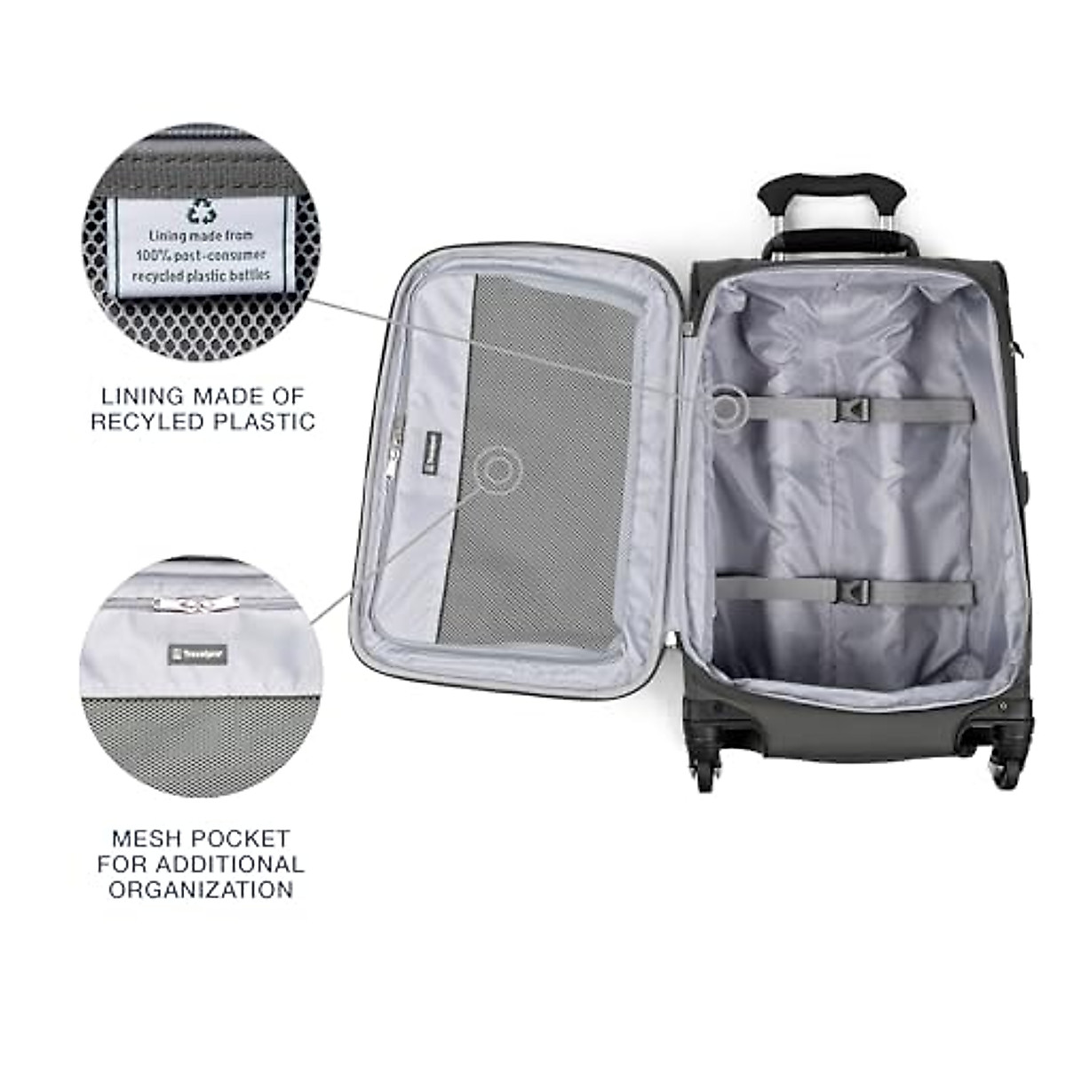 Travelpro Maxlite 5 Softside Expandable Carry on Luggage with 4 Spinner Wheels, Lightweight Suitcase, Men and Women, Shadow Grey, Carry On 21-Inch
