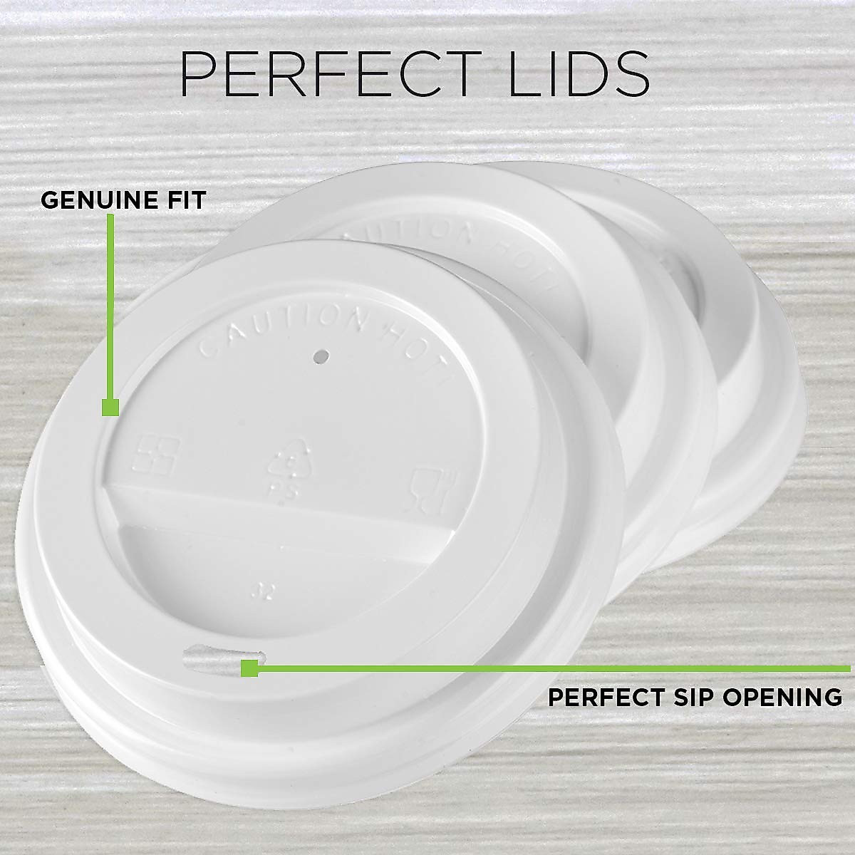 PrepStor Disposable Coffee Cups with Lids 16 oz – Pack of 50, Cold/Hot Beverage Paper Cups with Sleeves