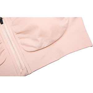 ohlyah Women's Zipper Front Closure Sports Bra Racerback Yoga Bras 2 Pack XL