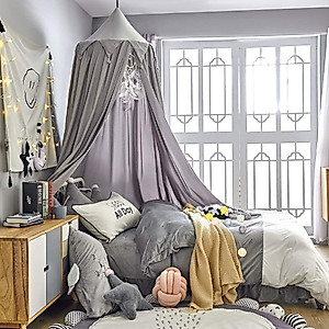 Mybbrm Princess Canopy for Girls Bed with Tassels Hideaway Tent for Kids Rooms or Cribs Nursery for Decoration, Playing,Reading,Sleep as Hanging House Castle