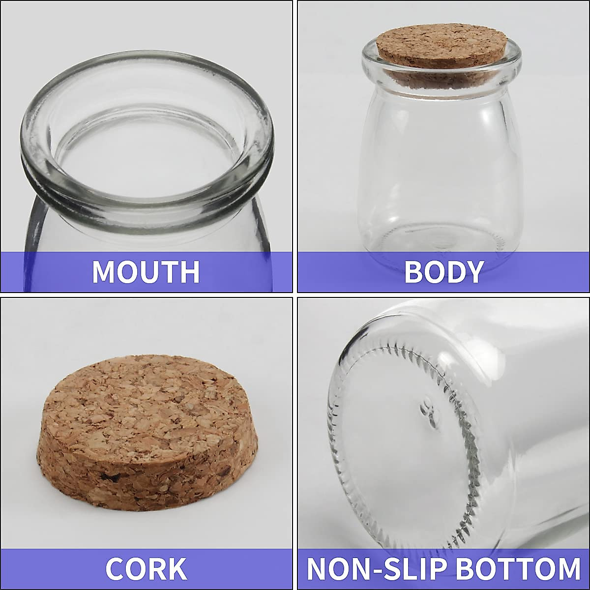 OAMCEG 39 PCS Glass Jars with Cork Lids 3.4oz Small Yogurt Jars Mini Candle Jars Little Pudding Jars Glass Favor Jars Mason Jars, Glass Containers with Lids & 50m String (Set of 39, 100ml)