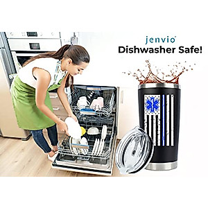 EMT Gifts Paramedic Mug | 20 Ounce Stainless Steel Travel Tumbler Cup w Lid and Straws | for Men Women Nurse EMS Ambulance Stuff