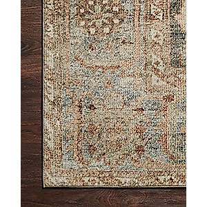 Loloi II Margot Collection MAT-03 Ocean/Spice, Traditional 7'-6" x 9'-6" Area Rug