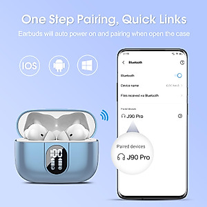 Wireless Earbuds 2024 Bluetooth 5.3 Headphones HiFi Stereo, 40H Playtime in-Ear Earbud, Bluetooth Earbuds with LED Power Display, IP7 Waterproof Wireless Earphones Sport Headset for Android iOS